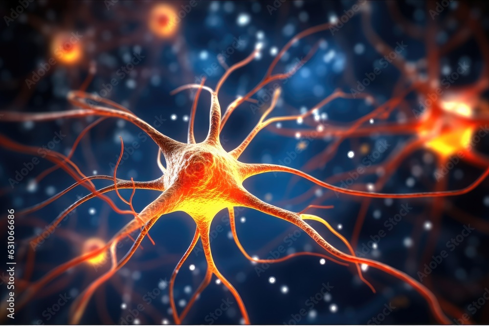 Microscopic of Neural network Brain cells, Human nervous system, Concept of neurons and nervous ...