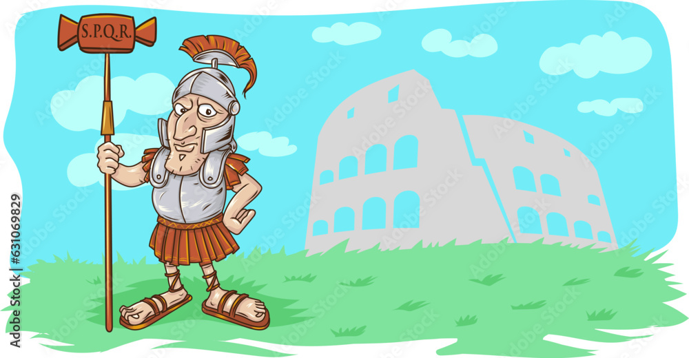 Cartoon Roman Centurion . vector illustration Stock Vector | Adobe Stock