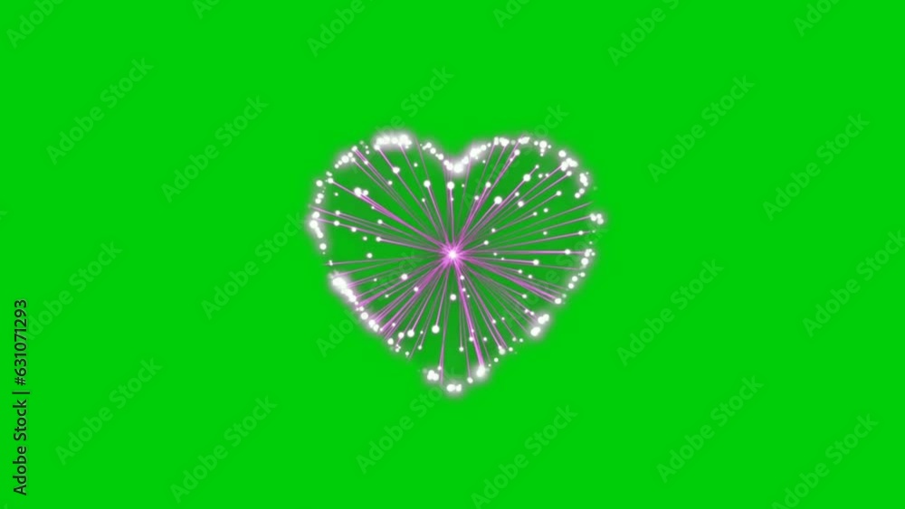 3d heart rotation animation on green screen background. 4k render video ...