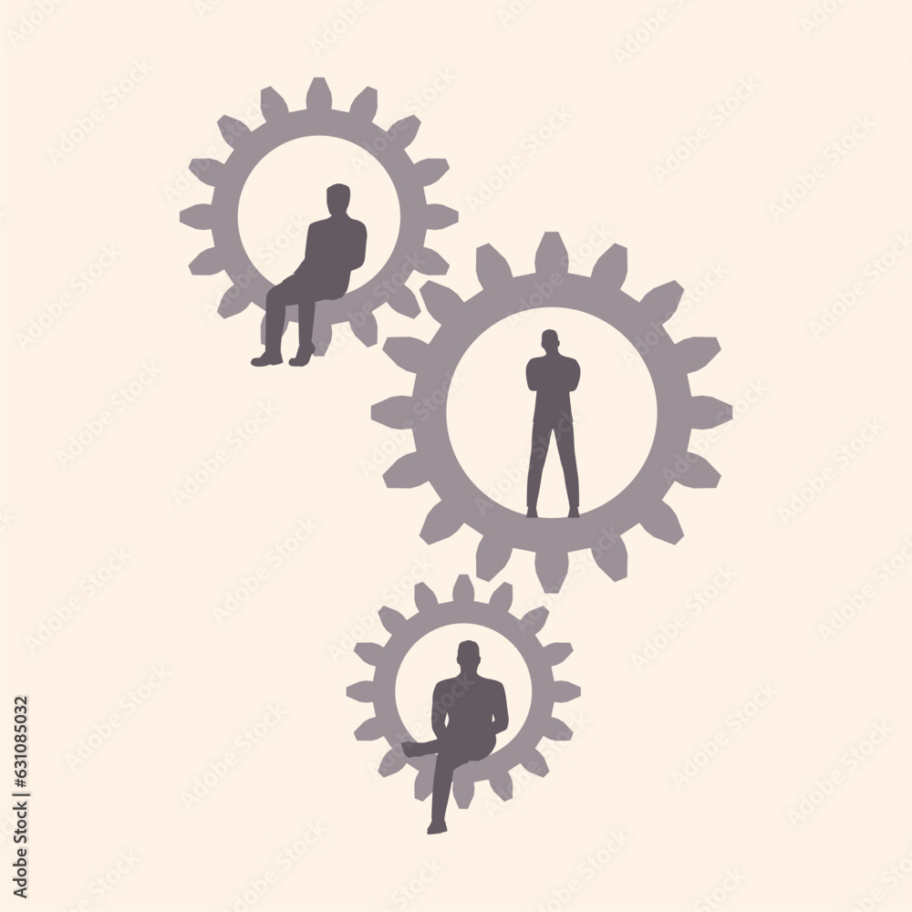 Business operation process management tiny person concept. Company ...