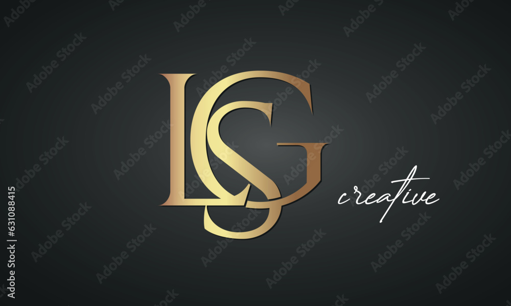 luxury letters LSG golden logo icon premium monogram, creative royal ...