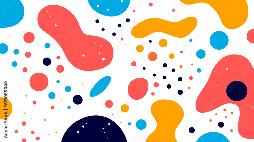 Colorful geometric shapes in Risograph texture style. Retro colors and ...