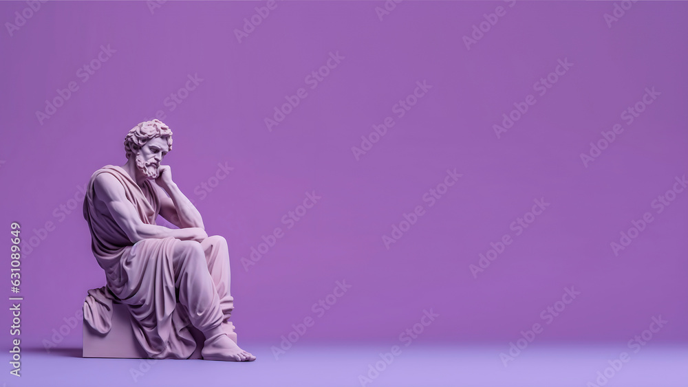 Thinking Man, Stoic Philosopher Greek Roman Style Statue, Modern ...