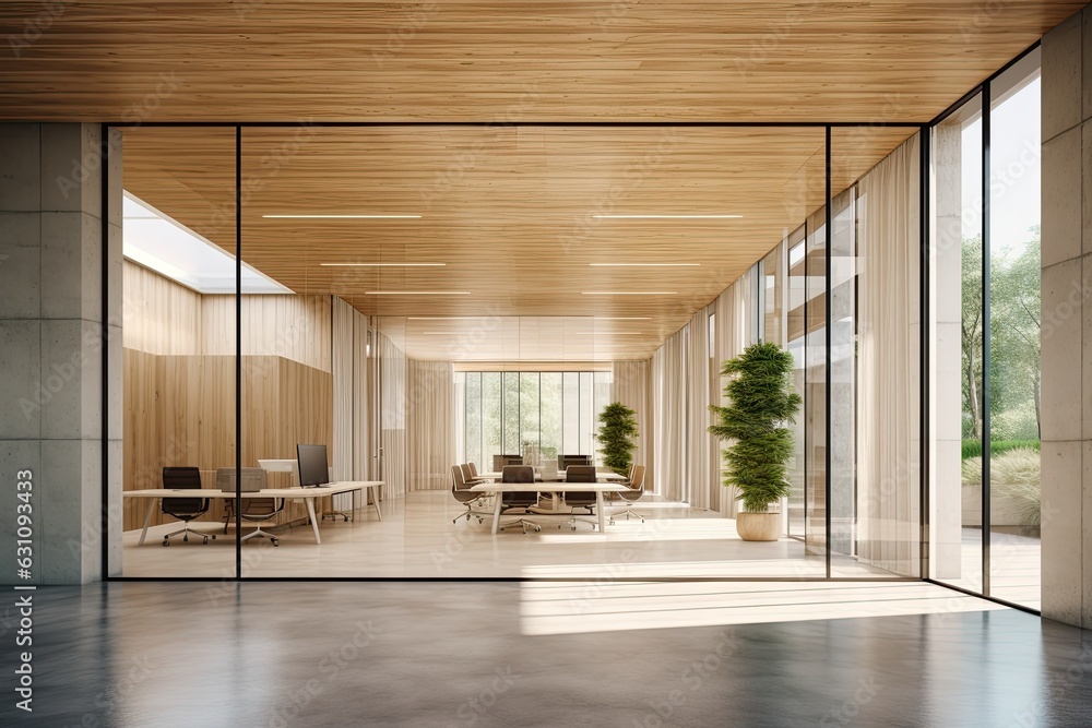 Interior of modern office waiting room Contemporary meeting room with ...