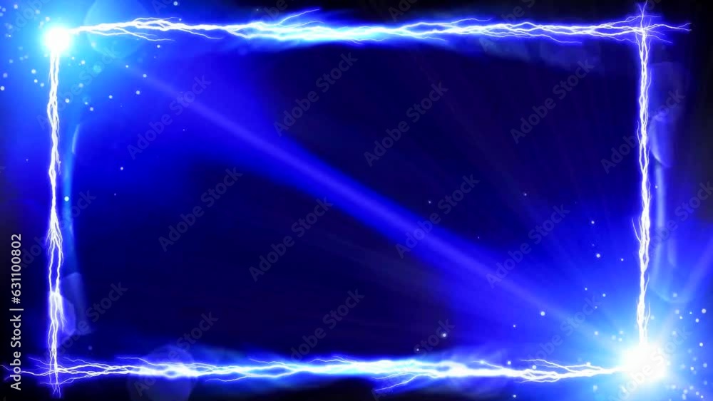 Lightning border frame on black background animation Stock Video ...