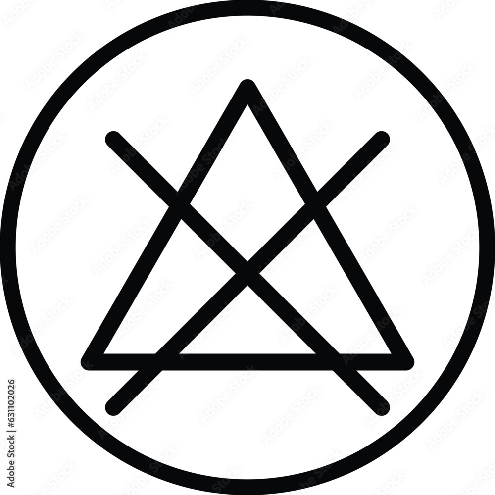 No bleaching symbol vector icon in line style isolated on white ...