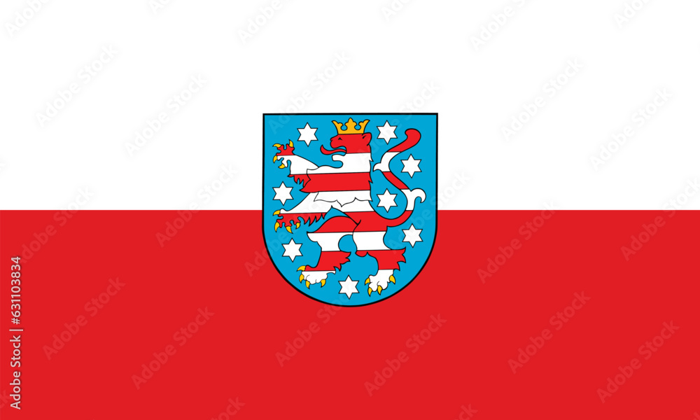 Poster Thuringen flag vector illustration isolated on white background ...