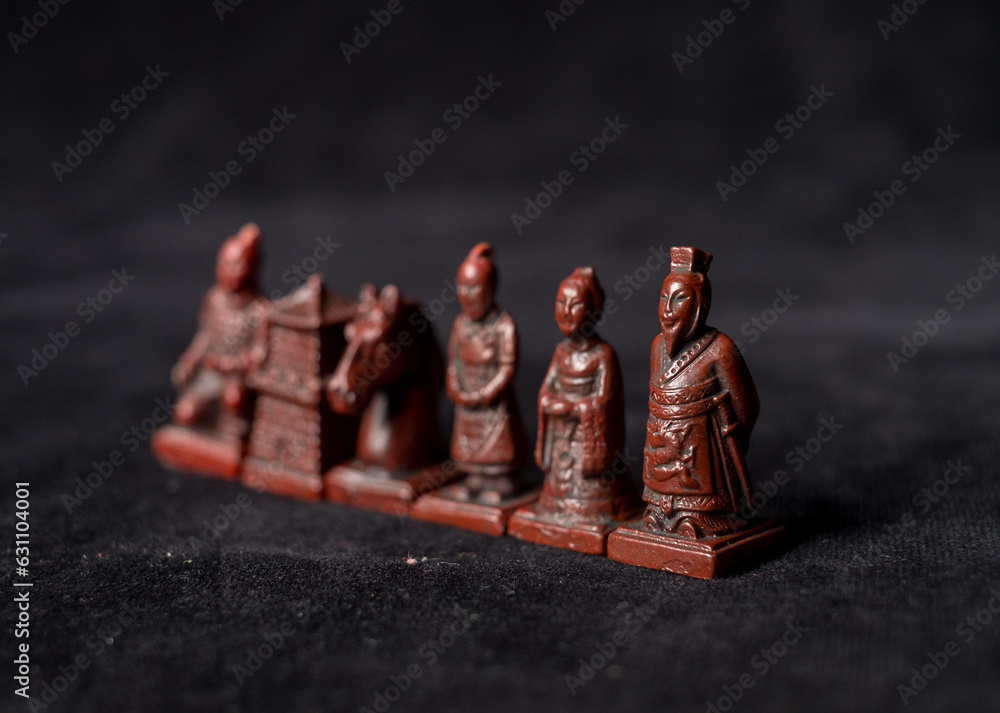 Chinese vintage chess set portraying Terra cotta army of first emperor ...