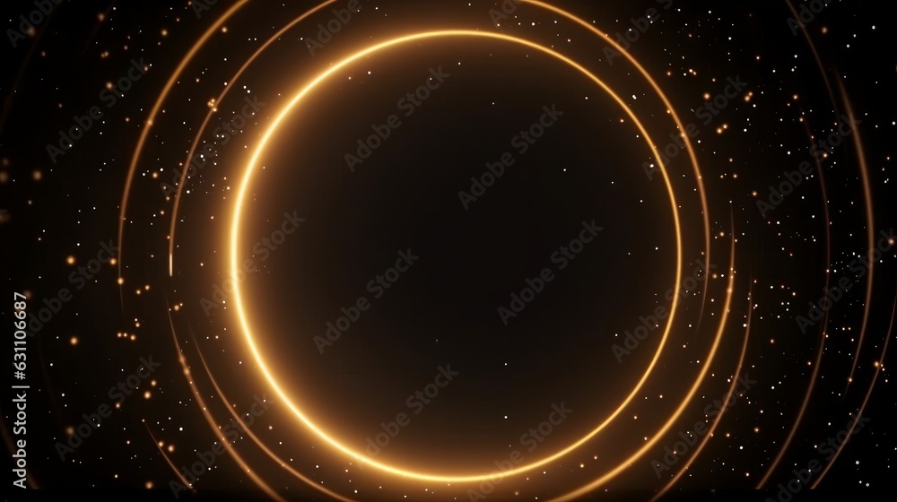 neon golden yellow circular seamless BG. Moving circles with little ...