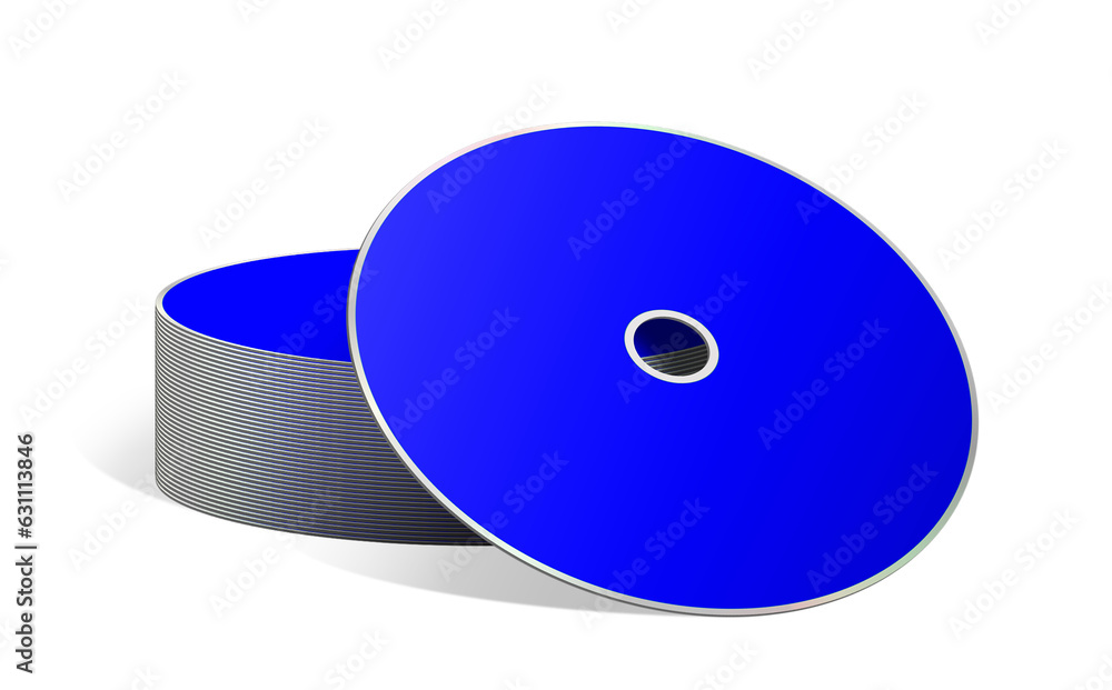 CD or DVD blank template blue for presentation layouts and design. 3D ...