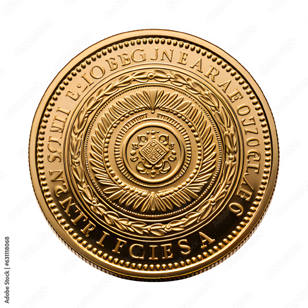 antique gold coin isolated on transparent background ,gold coin cut out ...