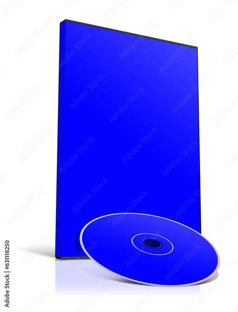 DVD box blank template blue for presentation layouts and design. 3D ...
