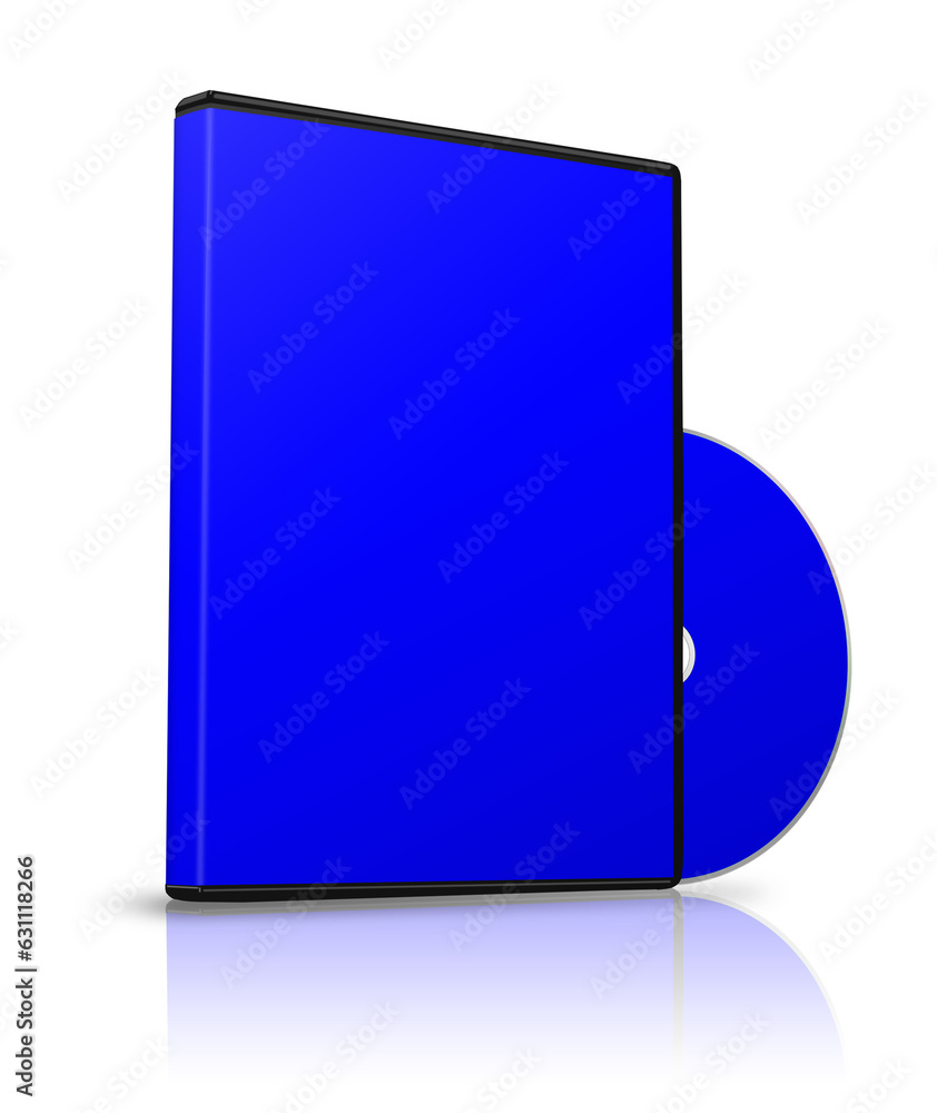 DVD box blank template blue for presentation layouts and design. 3D ...