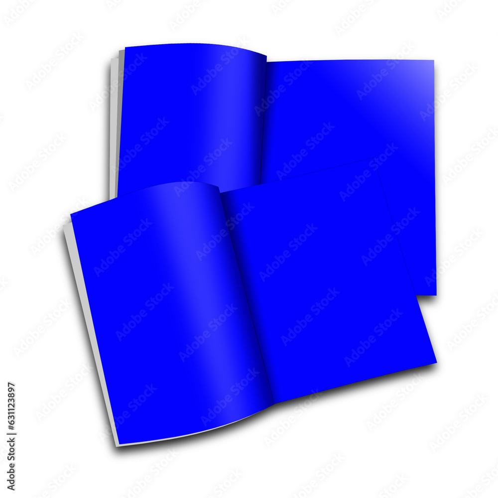 Blue magazine blank template for presentation layouts and design. Stock ...