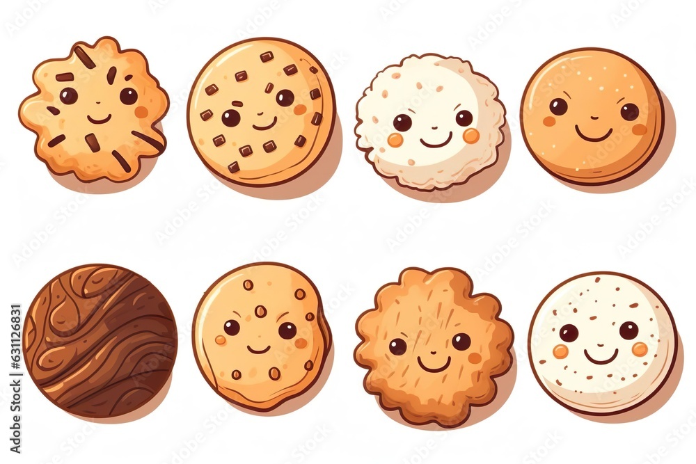 Hand drawn cartoon cookies Stock Illustration | Adobe Stock