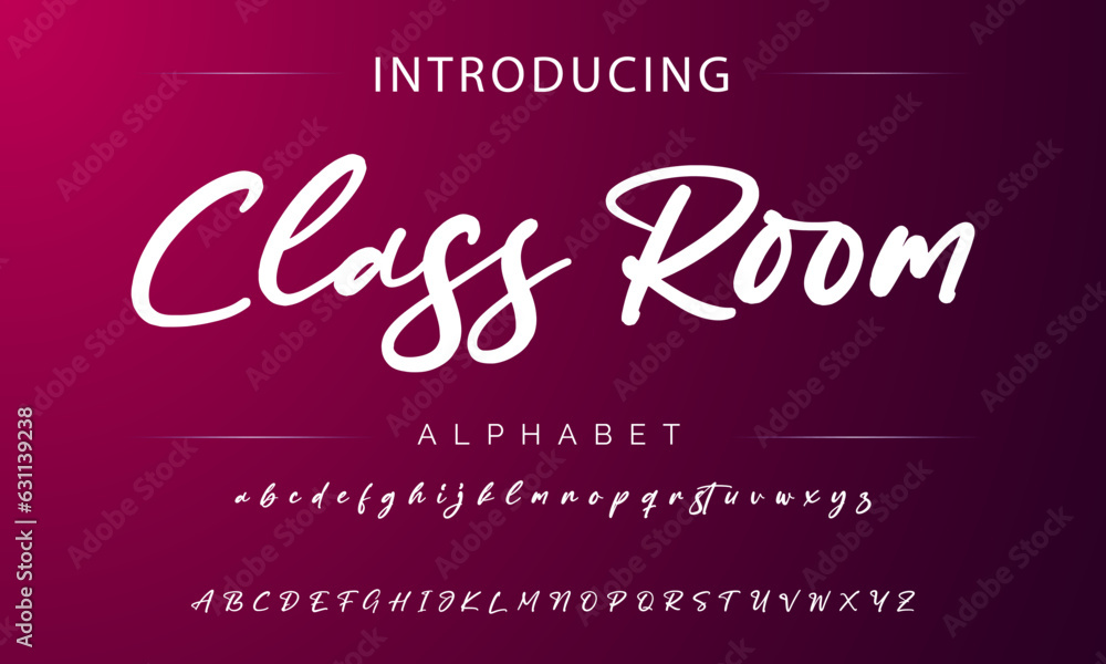 Class Room Signature Font Calligraphy Logotype Script Brush Font Type ...