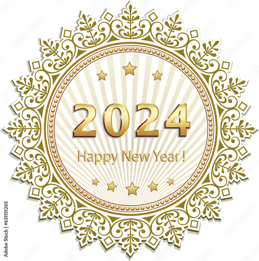 2024 Vector Design for Happy New Year celebrations. Golden number 2024 ...