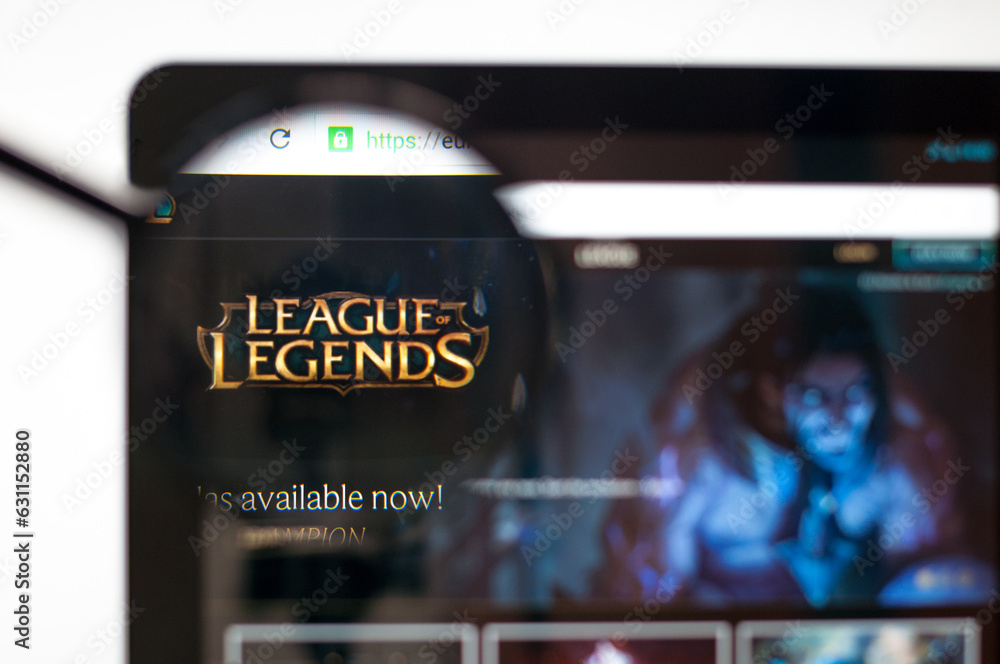 League Of Legends website homepage. League Of Legends logo visible ...