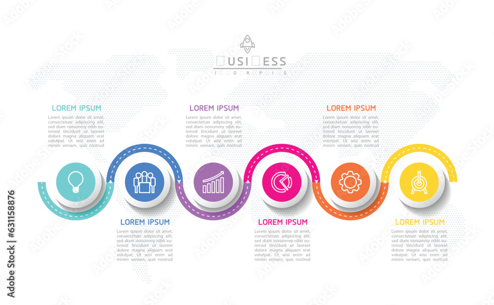 Vector infographic business presentation template with circular ...