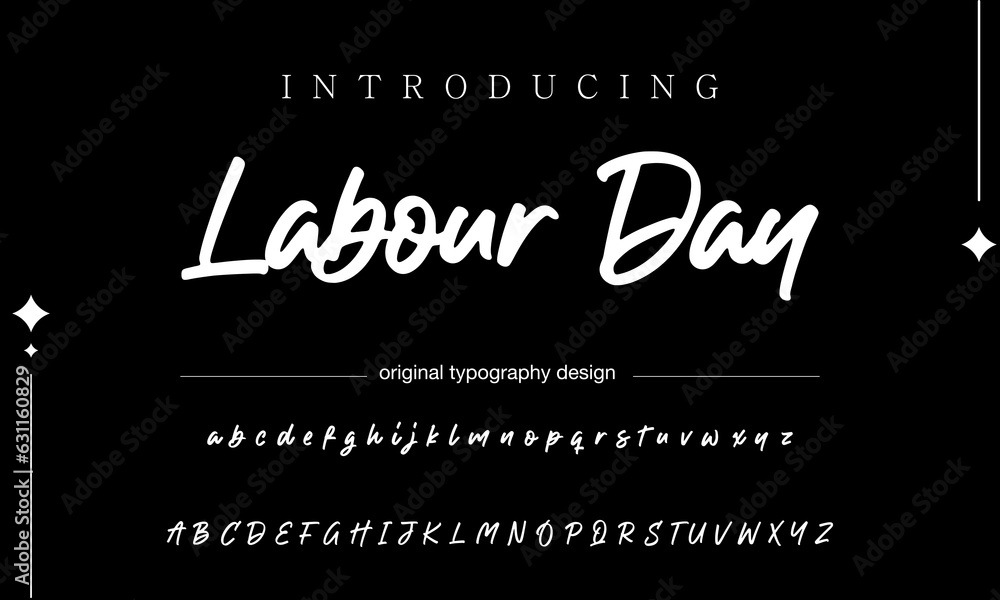 Labour Day signature Font Calligraphy Logotype Script Brush Font Type ...