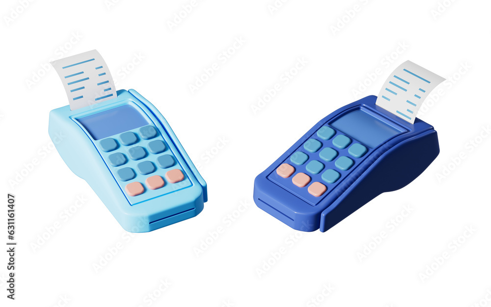 Cartoon pos machine model, pay terminal, 3d rendering. Stock ...