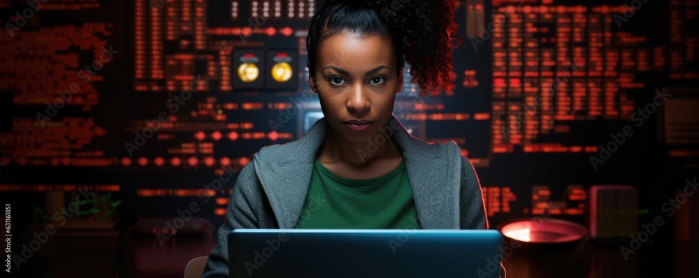 Digital Vanguard - Women in IT, Woman Hacker Hacking, Diversity Everywhere, artificial ...