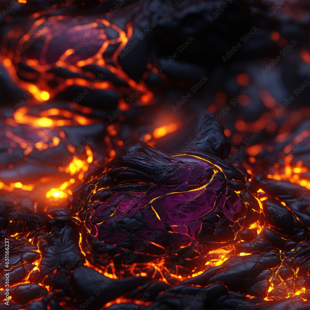 Volcanic Power, 3D Lava Volcano - Erupting Magma Illustration for ...