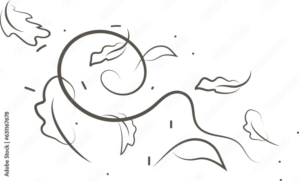 Wind blow set in line style.Wave flowing illustration with hand drawn ...
