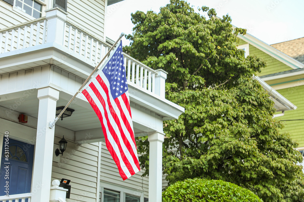 Proudly waving symbol of freedom, unity, and democracy. The US flag ...