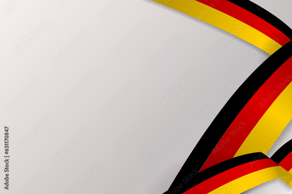 3d Realistic German Flag Ribbons poster template banner on white ...