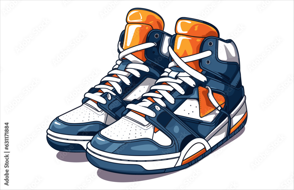 Basketball Shoes vector illustration, Vector Silhouette of Basketball ...