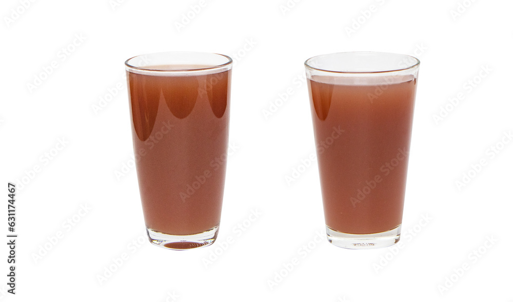 Juice Brown mangosteen in tall two glass type. Rich vitamin in ...