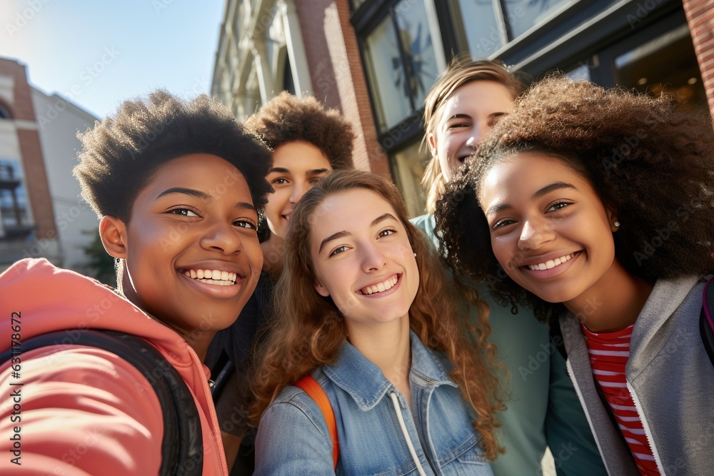 Young people smiling in the city portrait Stock Photo | Adobe Stock