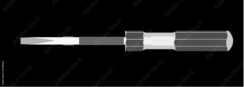A screwdriver isolated on black background, It is a type of hand tool ...
