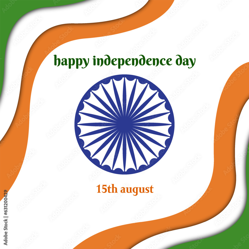 vector illustration of 15th August. India independence day. poster ...