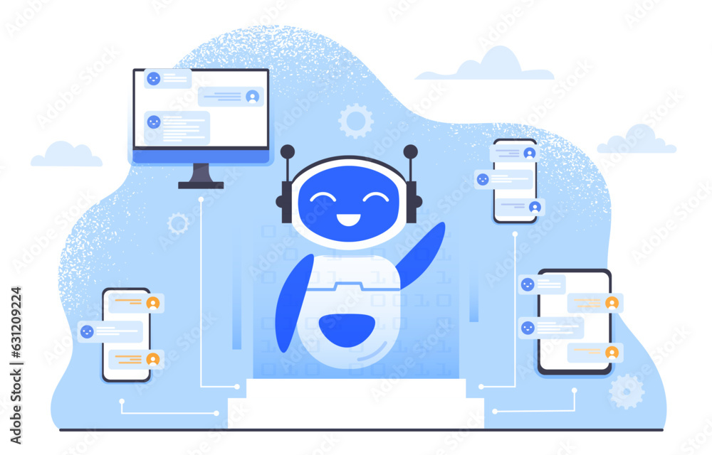 AI chat bot concept. Artificial intelligence and machine learning ...