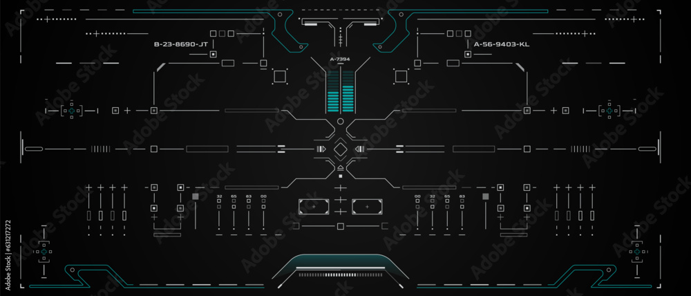 HUD UI Futuristic Screen Monitoring Virtual System Analysis Infographic ...