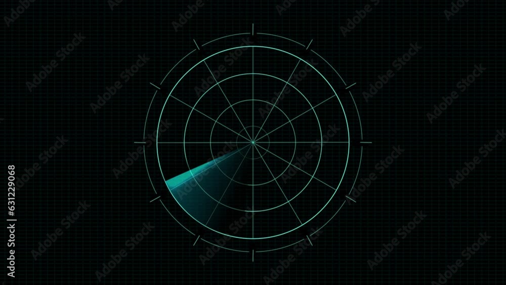Radar screen animated, syan color 3d world map radar HUD animation. s ...