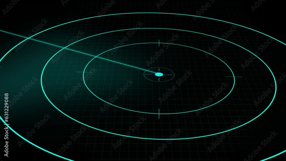 Radar screen animated, syan color 3d world map radar HUD animation. s ...