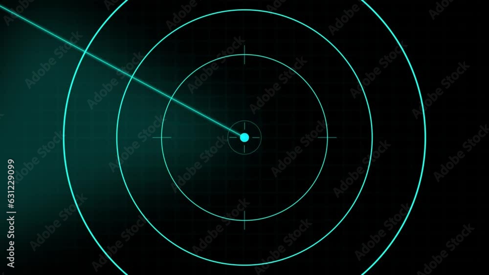 Radar screen animated, syan color 3d world map radar HUD animation. s ...