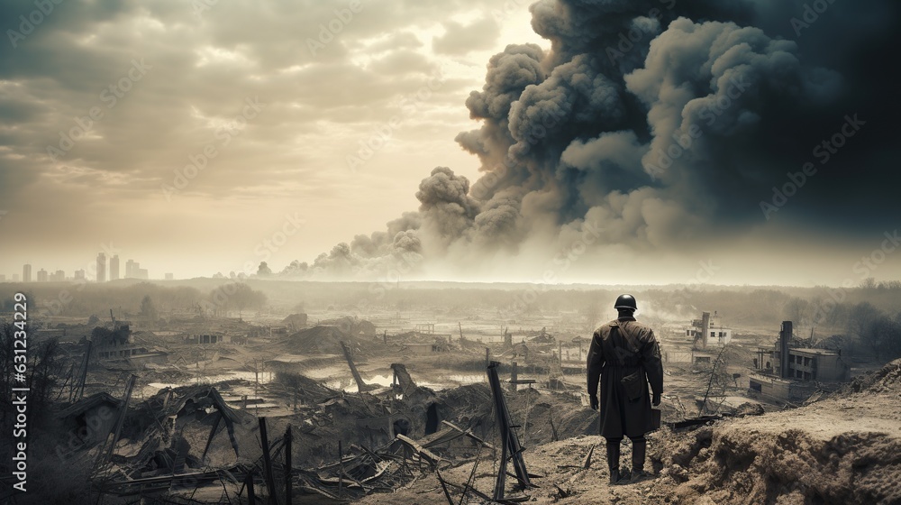 War landscape background. Stock Photo | Adobe Stock