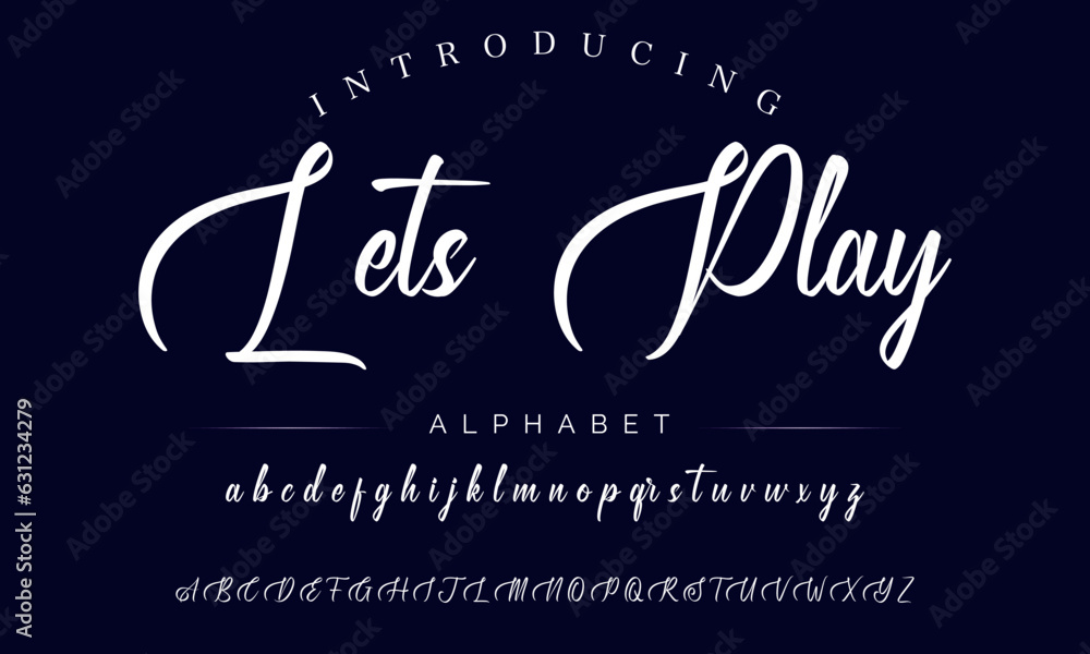 Lets Play Best Alphabet Signatures Handdraw Brush Script Logotype Font ...
