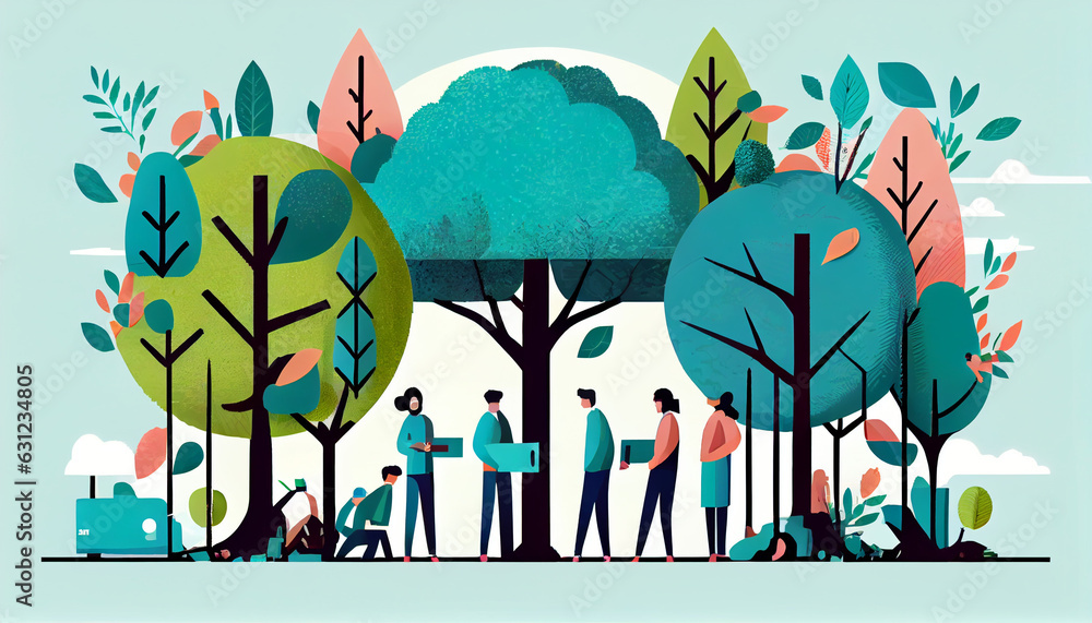 Environmental cooperation. Unity of businesspeople and community ...