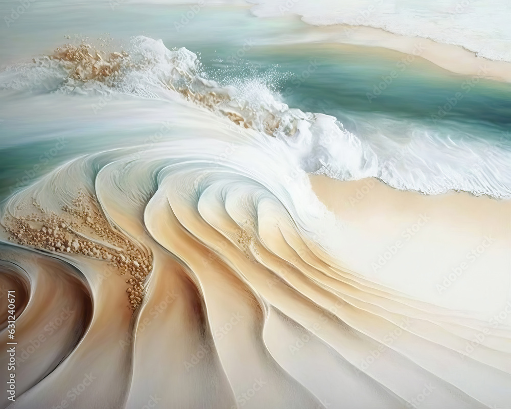 Abstract watercolor blue ocean and sand beach for textures. Fresh ...