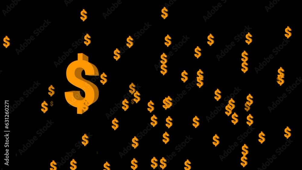 USA Dollar signs Falling down animation, Currency sign falling ...