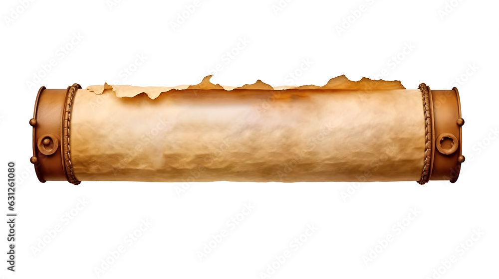 Vintage old parchment paper scroll full sheet transparent background ...