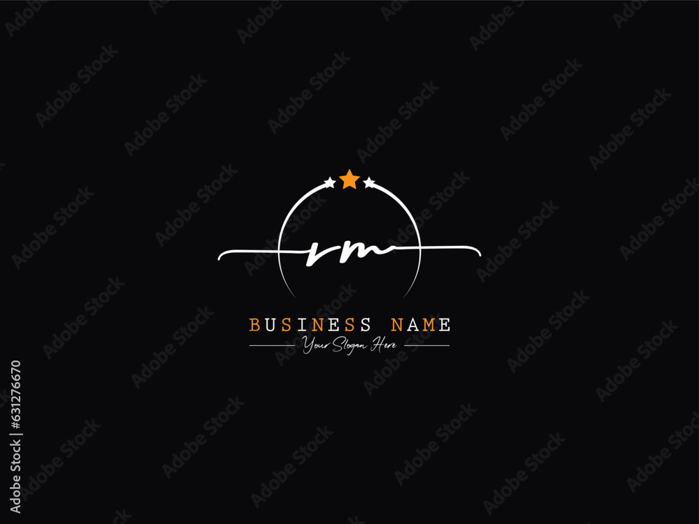 Vetor de RM mr Signature Letter Logo, Luxury Rm Logo Icon Design For ...