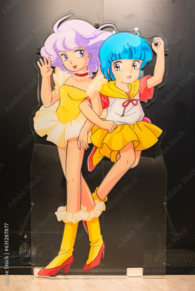 tokyo, japan - july 31 2023: Life sized standee illustrated by Akemi ...