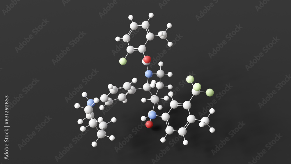 avacopan molecule, molecular structure, complement inhibitors, ball and ...
