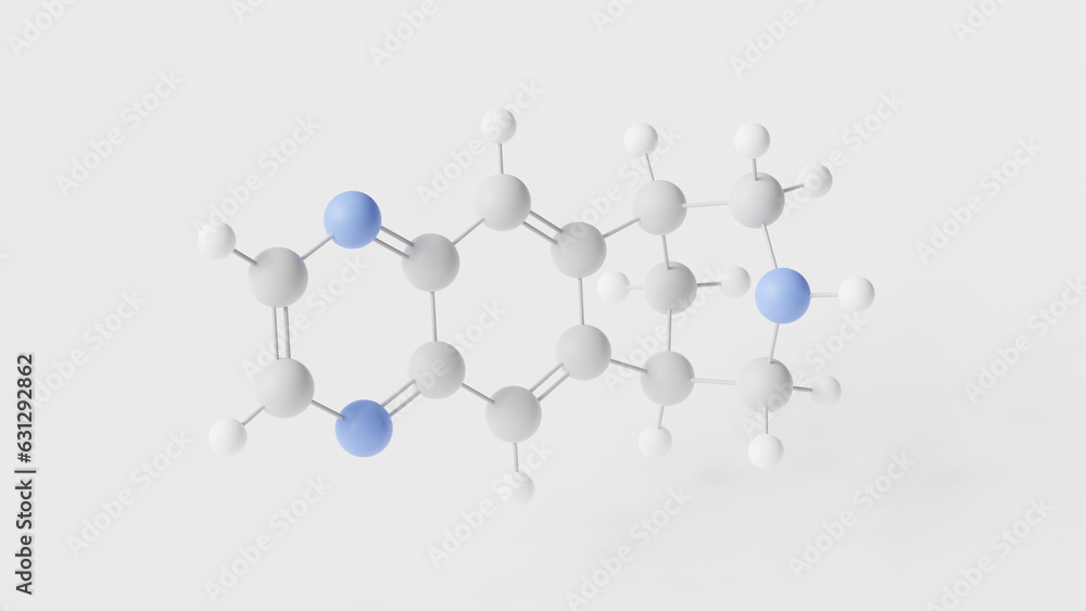 varenicline molecule 3d, molecular structure, ball and stick model ...